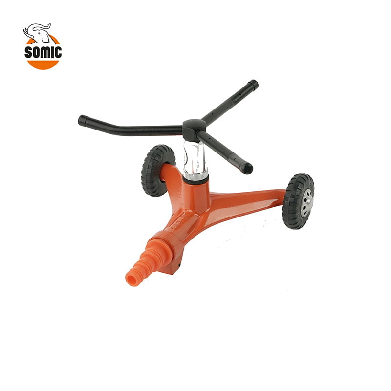 Zinc Alloy Base Garden Sprinkler with Wheels - Somic